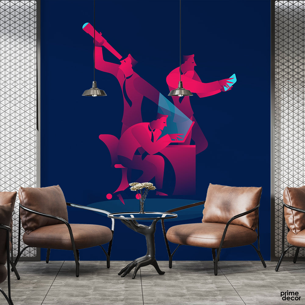 Teamwork & Hard Work Abstract Design | Office Wallpaper Mural – Prime Décor