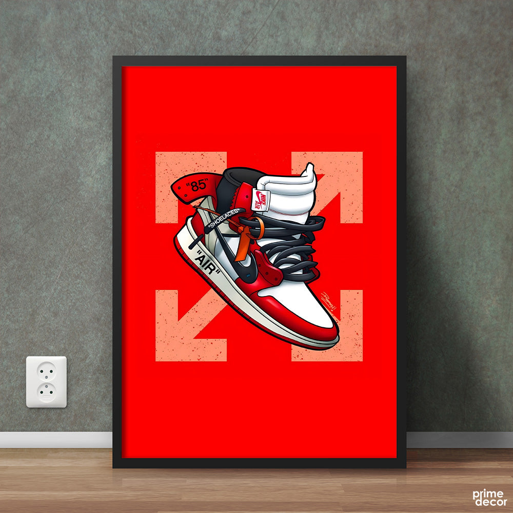 Air Jordan in Red & White| Sports Poster Wall Art – Prime Décor