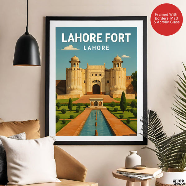 Lahore Fort | Pakistan Heritage Illustration Poster | Travel Artwork ...