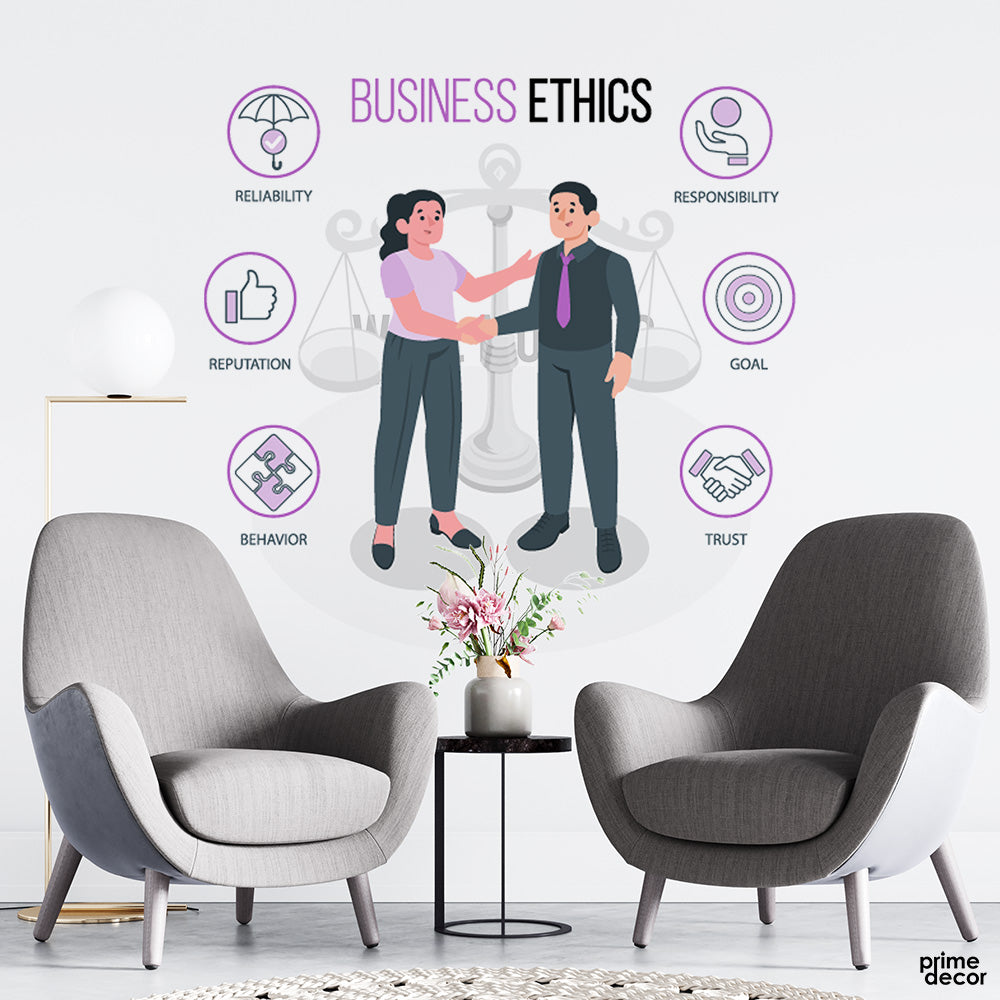 Business Ethics Illustration | Office Wallpaper Mural – Prime Décor