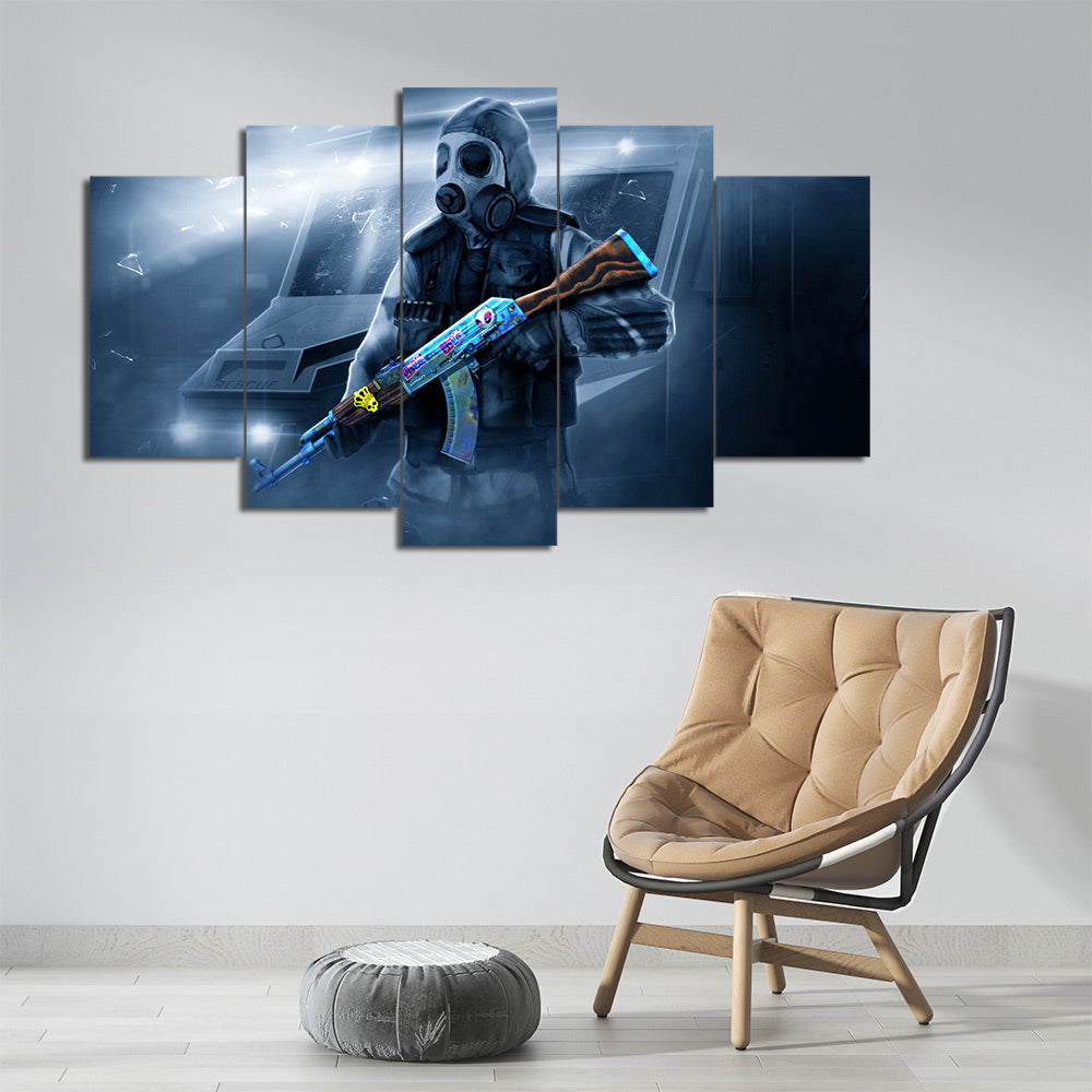 CSGO Character in Mask (5 Panel) | Game Wall Art– Prime Décor