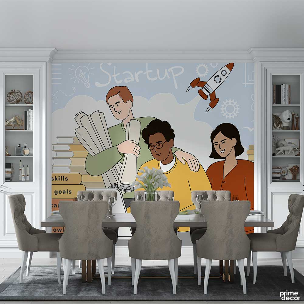 Launch Business Startup | Illustration Wallpaper Mural – Prime Décor