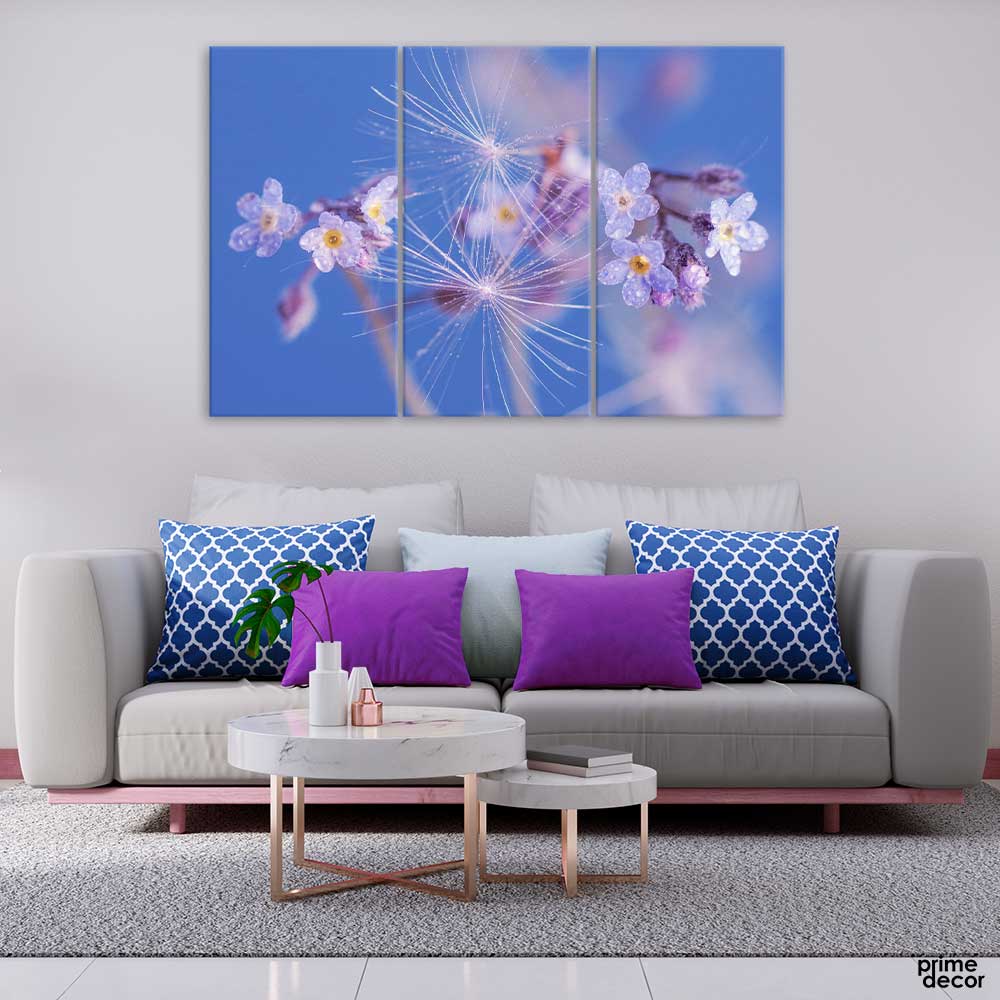 Spring Flowers In Macro (3 Panel) | Floral Wall Art– Prime Décor