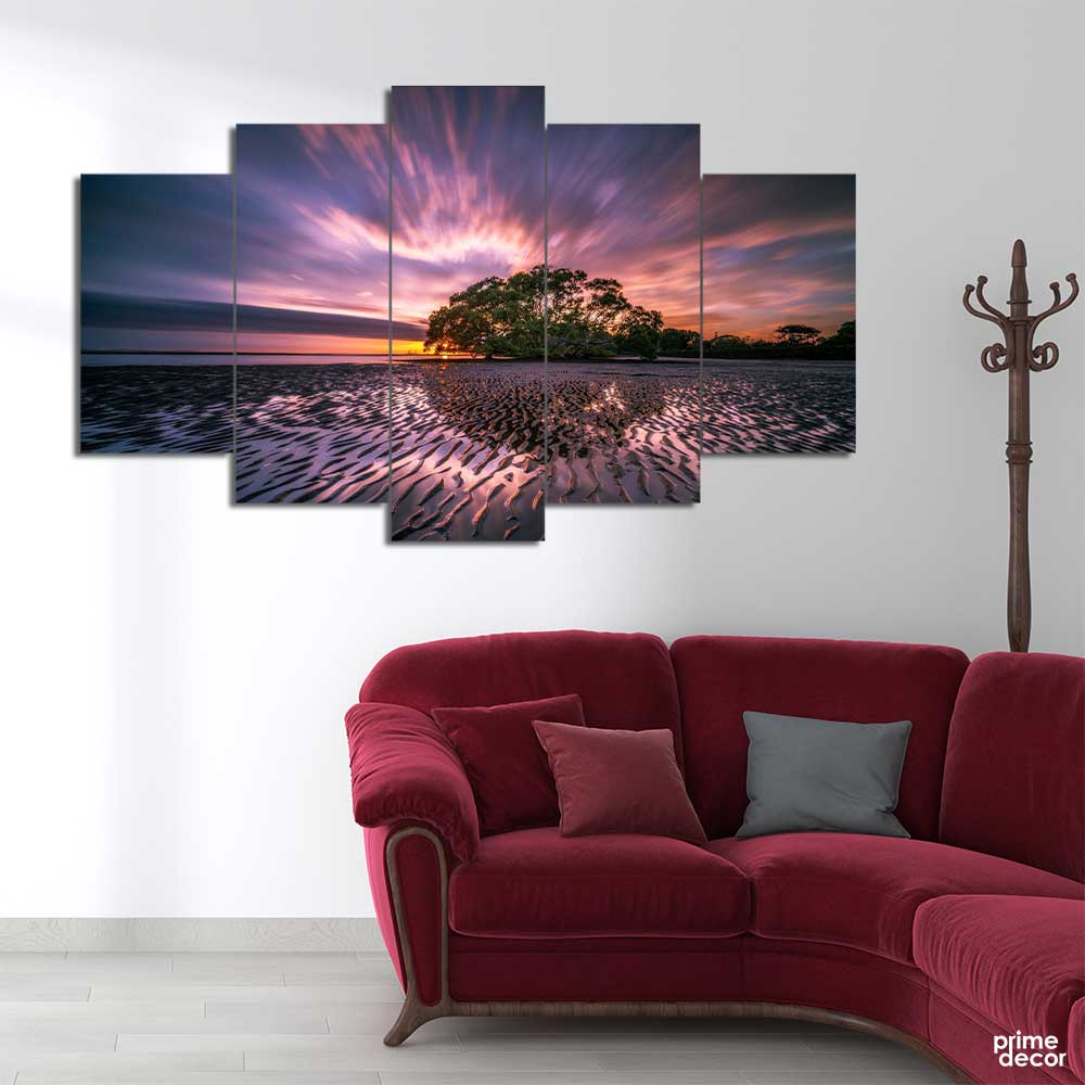 Nudge Beach Coast (5 Panel) Nature Wall Art– Prime Décor