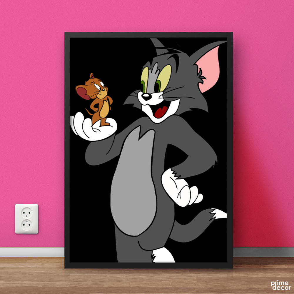 Happy Tom & Jerry | Cartoon Poster Wall Art – Prime Décor