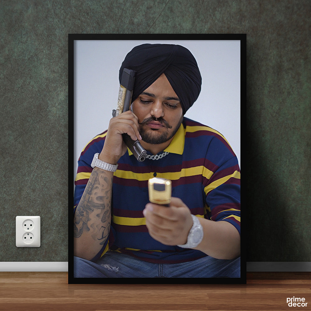 Punjabi Rapper Sidhu Moose Wala | Figure Poster Wall Art – Prime Décor