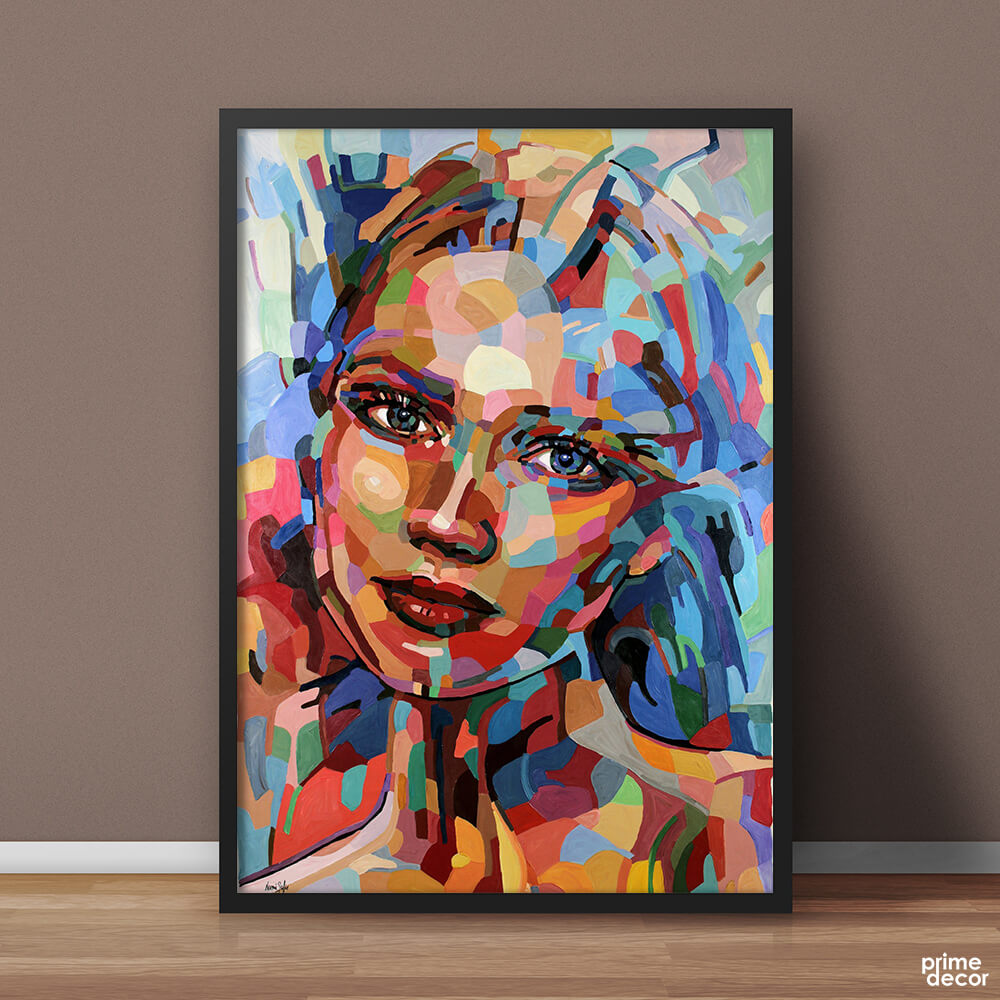 Colorful Girl Acrylic Paint Stroke Design | Digital Painting Poster Wa ...