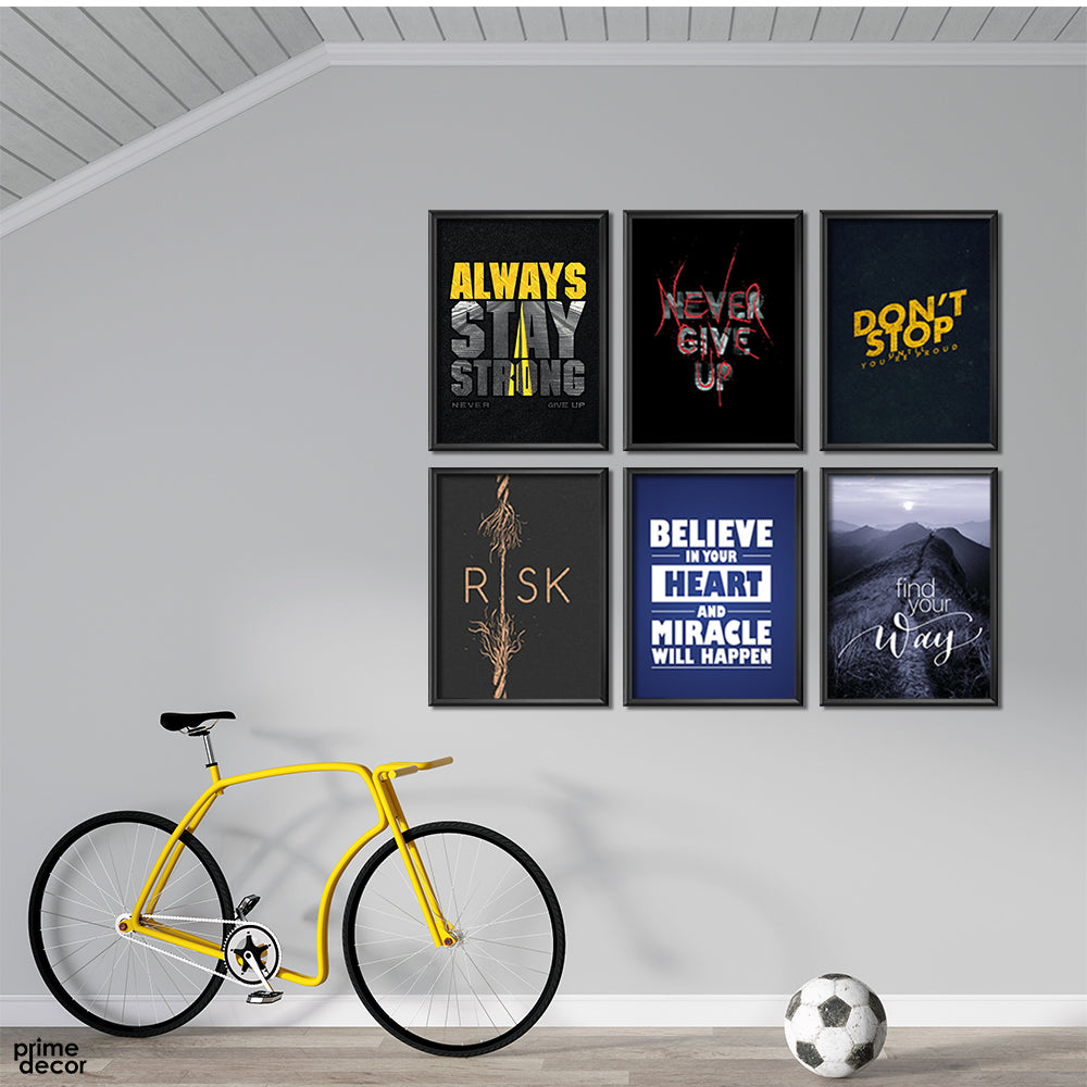 Motivational Mix Vol-9 (6 Panel) Office Wall Art– Prime Décor