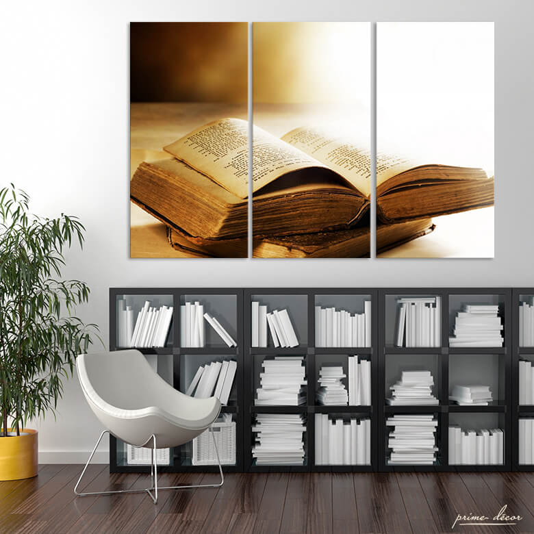 Vintage Manuscript (3 Panel) Book Wall Art – Prime Décor