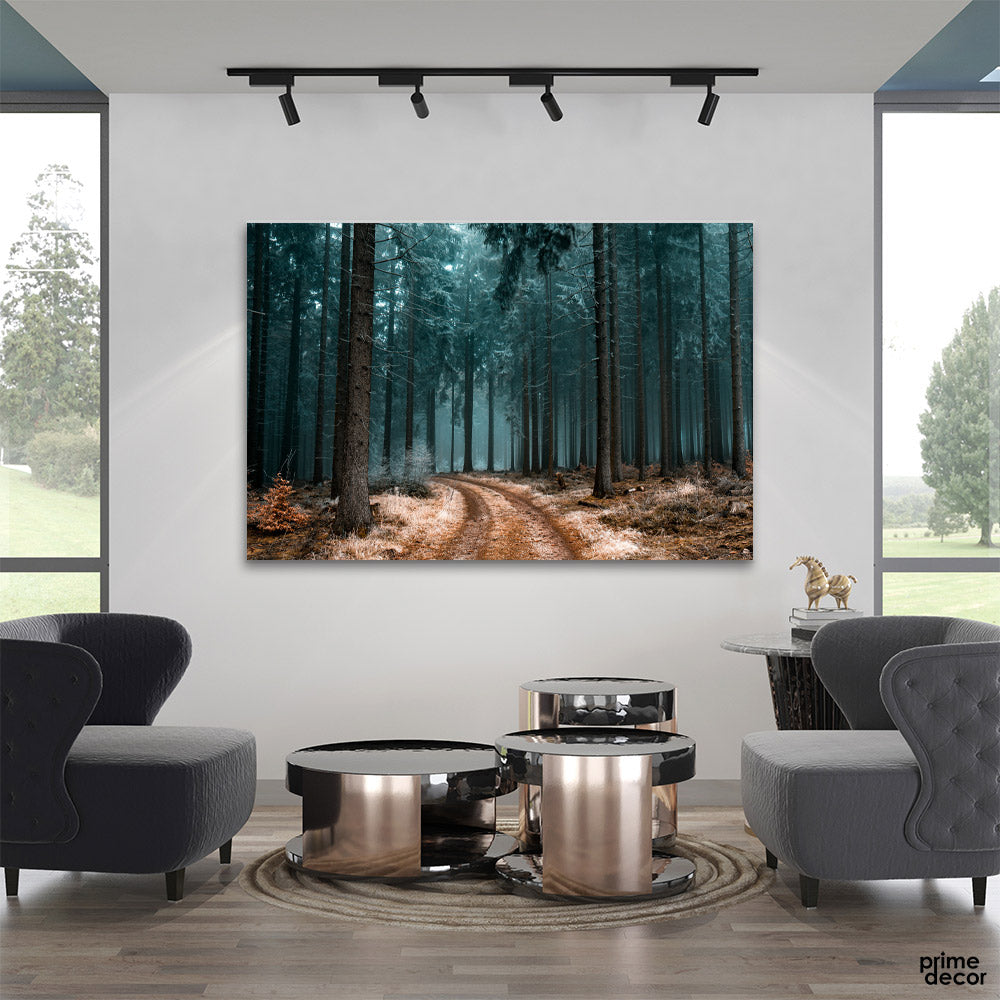 Pathway Forest with Trees (Single Panel) Nature Wall Art– Prime Décor
